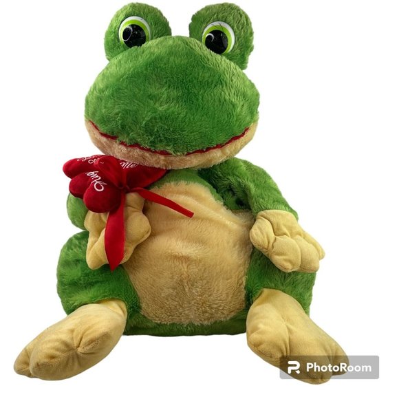 dandee | Toys | Dandee Large Frog Plush 24 Bright Green Floppy Stuffed ...